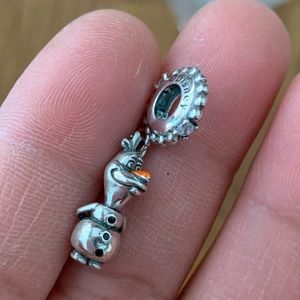 Jewelry | Nwot Disney Frozen Olaf Dangle Charm Featuring Round Cubic ...